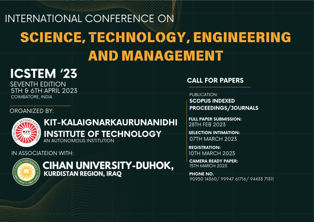 International Conference Science, Technology, Engineering and Management (ICSTEM’23 ...